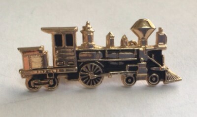 Train Brooch Locomotive with Coal Car Pin | eBay