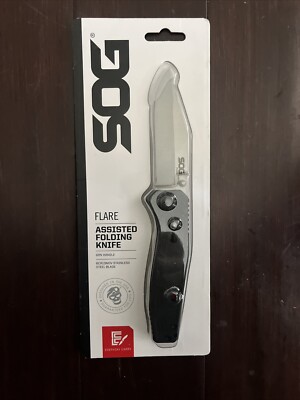 SOG Flare Folding Knife and Pocket Knife Assisted Opening Tech Knife 3. ...