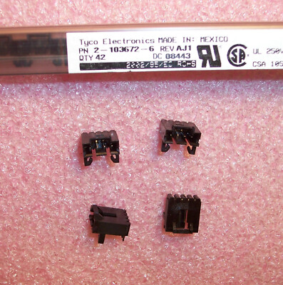 QTY (42) 4 POSITION R/A MALE SHROUDED HEADERS 2.54mm PITCH TYCO 2 ...