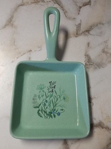Vintage Prizer Ware Blue Enameled Cast Iron Small Squared Skillet - 4. ...