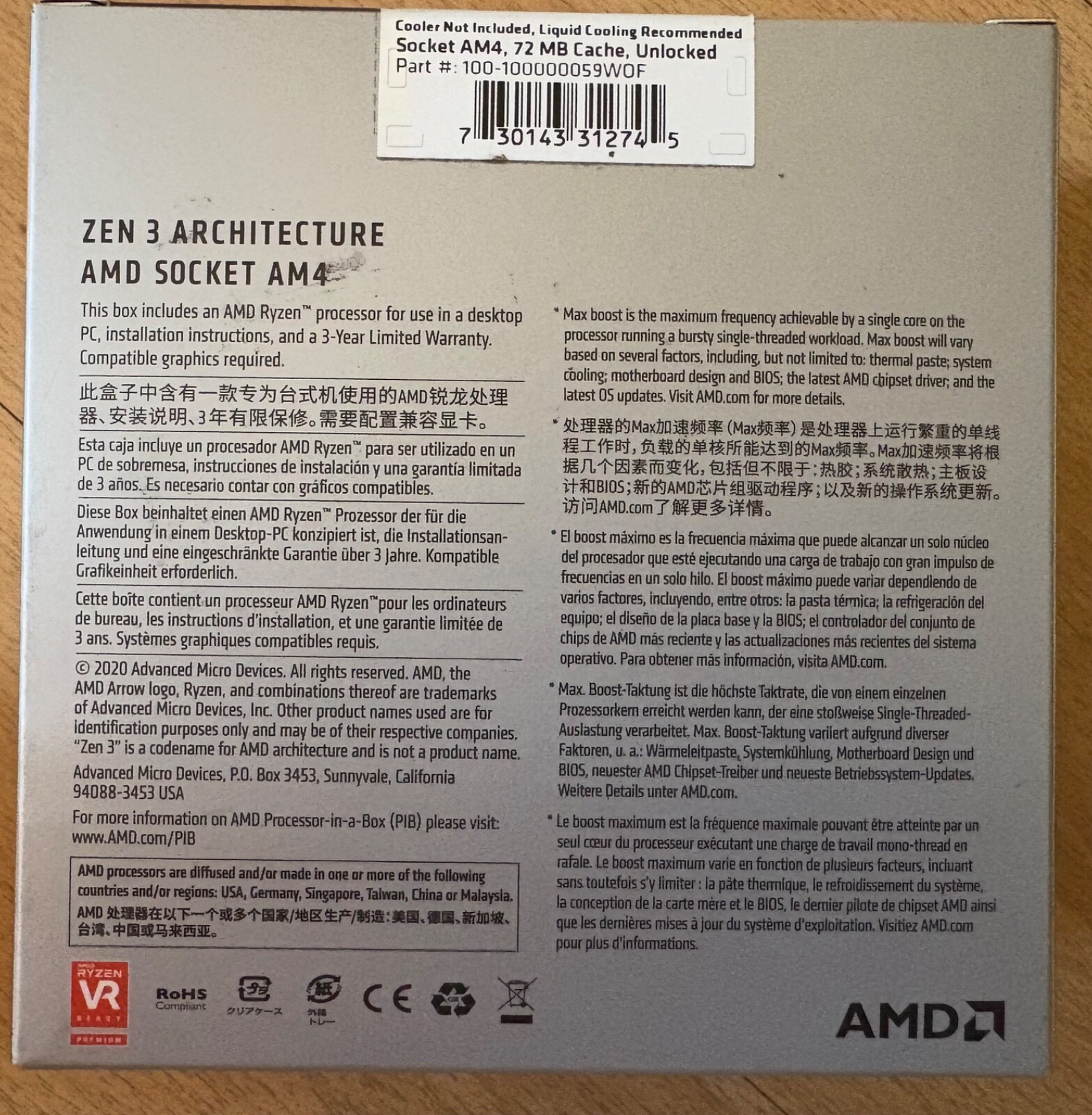 AMD Ryzen 9 5950X Desktop Processor (4.9GHz, 16 Cores, Socket AM4) Box ...