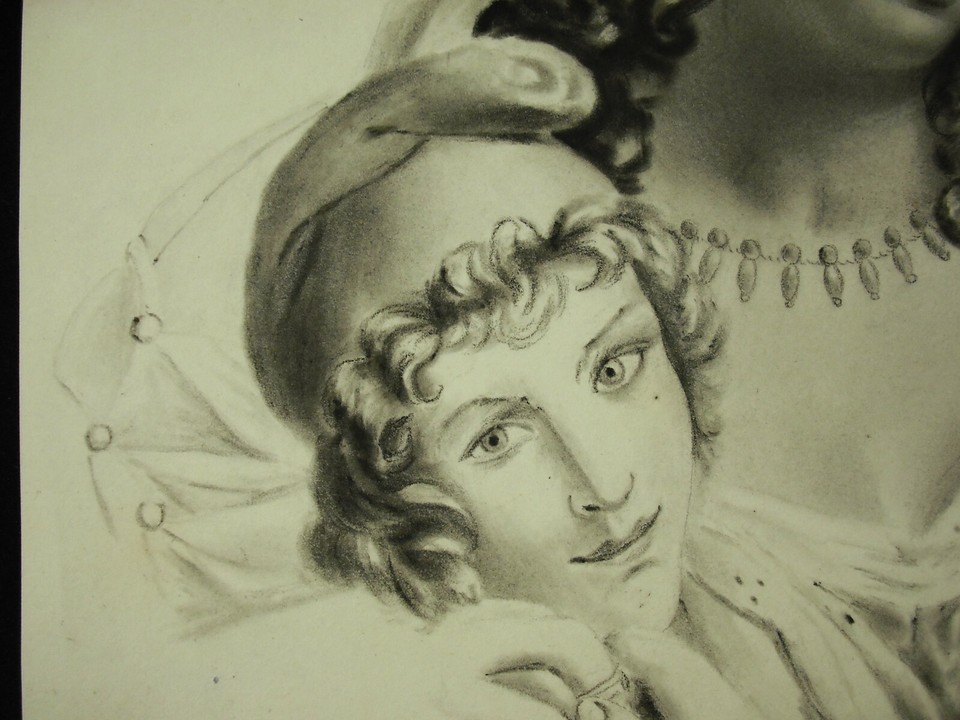 Alf Ch Weber (?) Drawing 20th Germania & Marianne Allegorie Germany ...