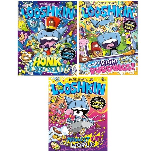Looshkin Series 3 Books Collection Set by Jamie Smart Maddest Cat in ...