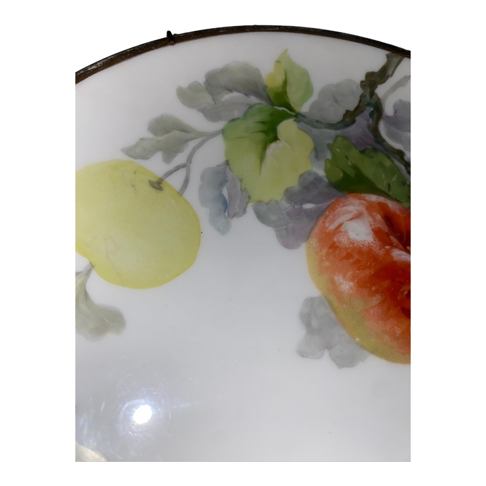 T. Luc Early Limoges Hand Painted Apples Signed Plate Wall Hanger ...