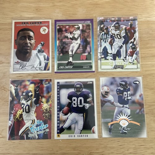 6 Football Card Lot Cris Carter Vikings Fleer Tradition Score Leaf ...