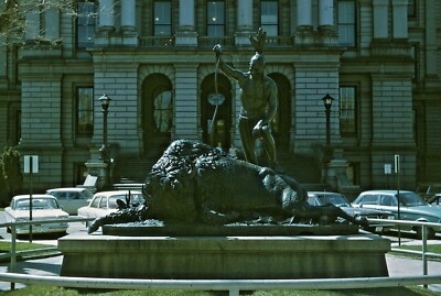 Vintage Photo Slide Colorado March 1965 Statue at Capitol Indian ...