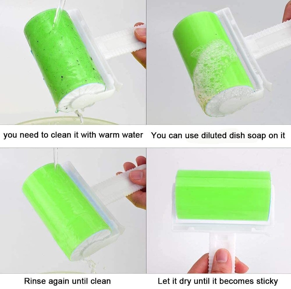 Sticky Lint Roller 5 Pack Reusable Washable Lint Roller Pet Hair ...