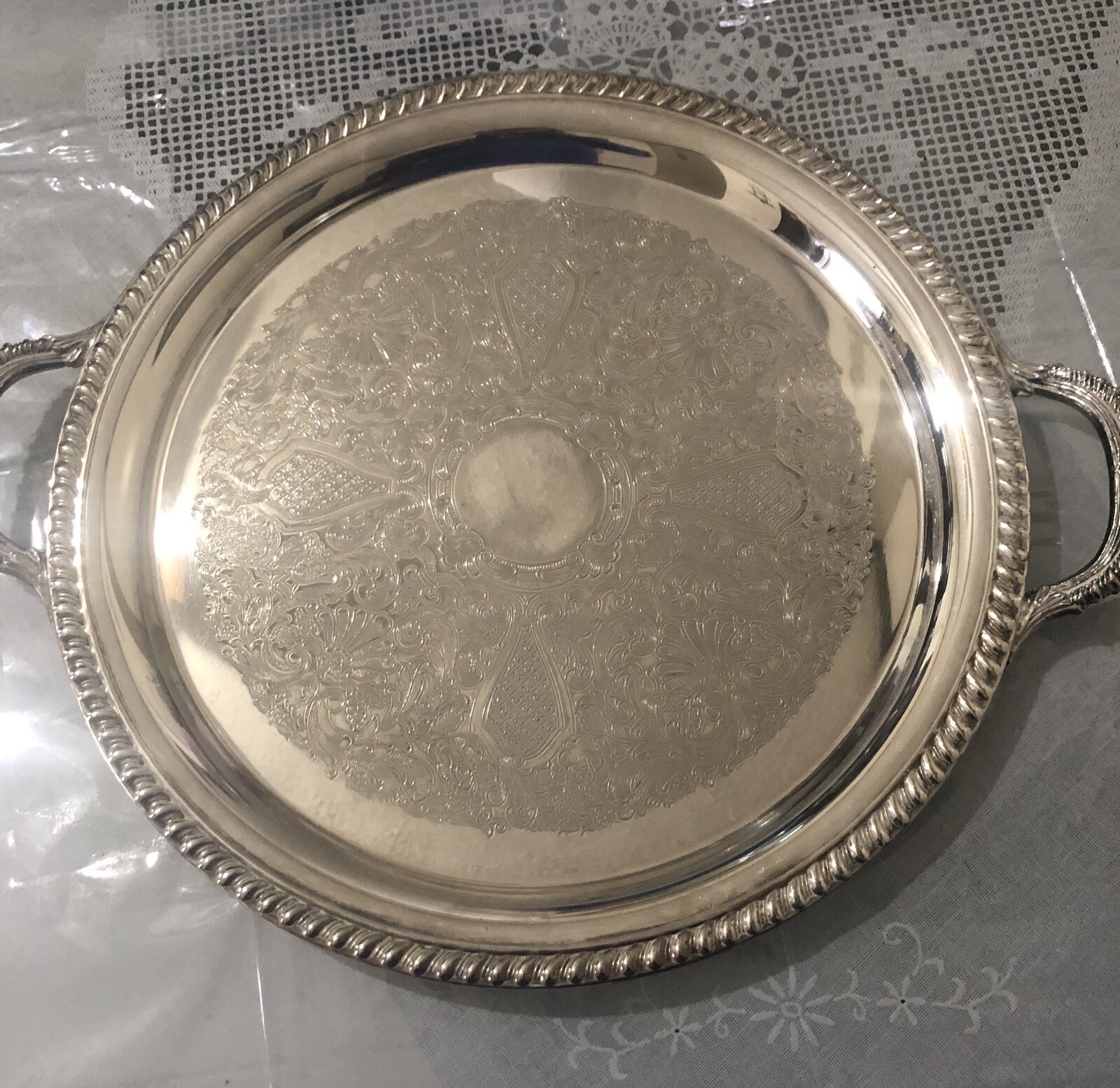 VINTAGE~ KENT SILVERSMITHS SILVERPLATE TWIN HANDLE [PLATTER/TRAY) | eBay