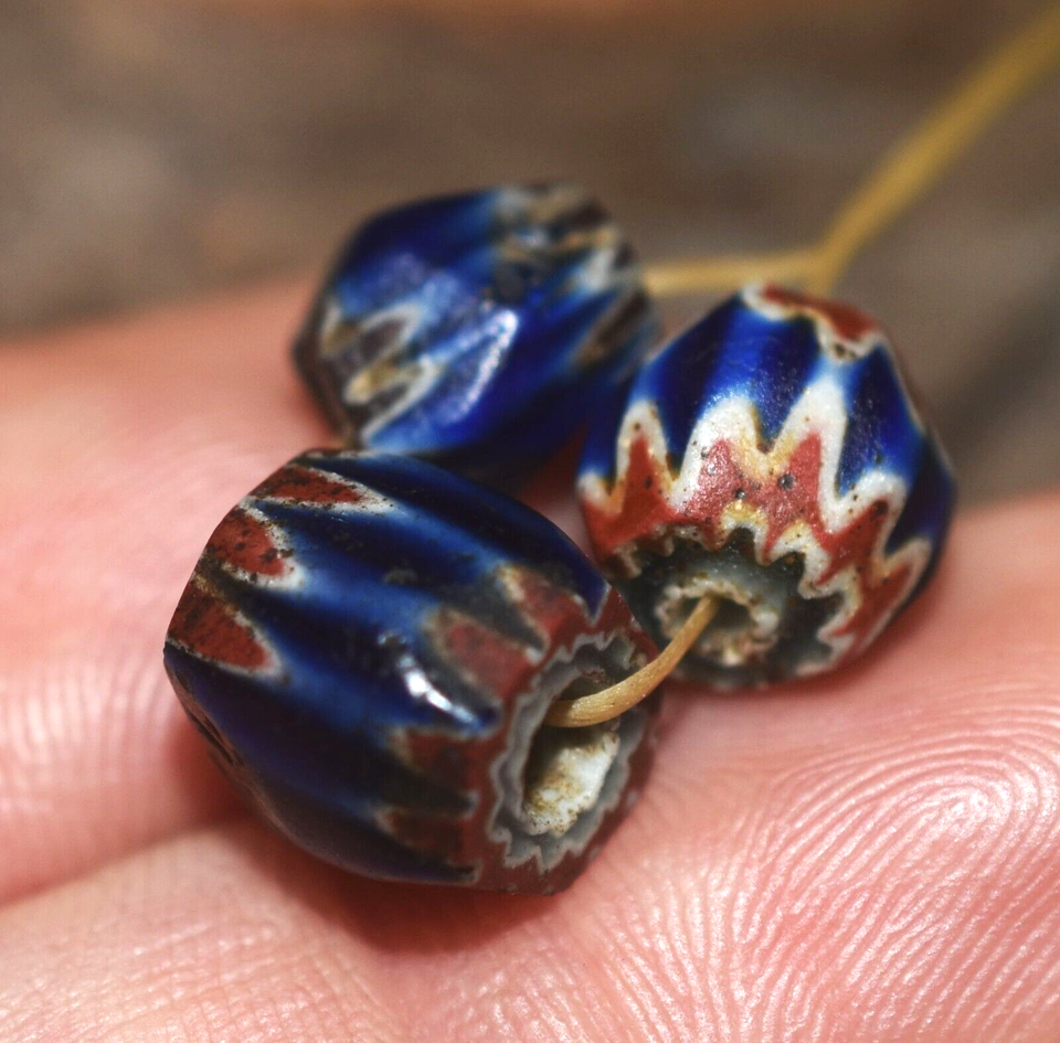 Antique Venetian Seven Layer Chevron Drawn Cane Beads African Trade ...