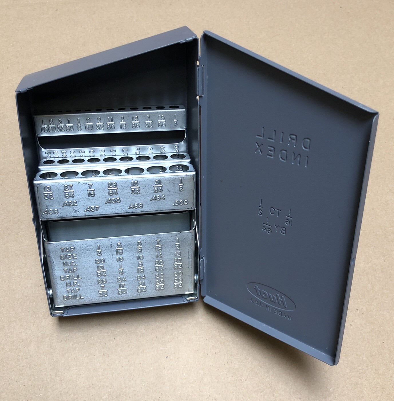 Drill Index Case Huot 10550 Jobber Length Holds 29 Piece 1/16-1/2 Made ...
