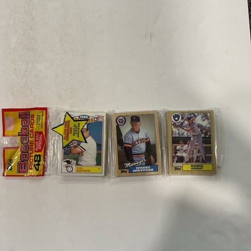 1987 Topps Rack Pack HOF Cal Ripken All-Star & Robin Yount on front ⚾️♨ ...