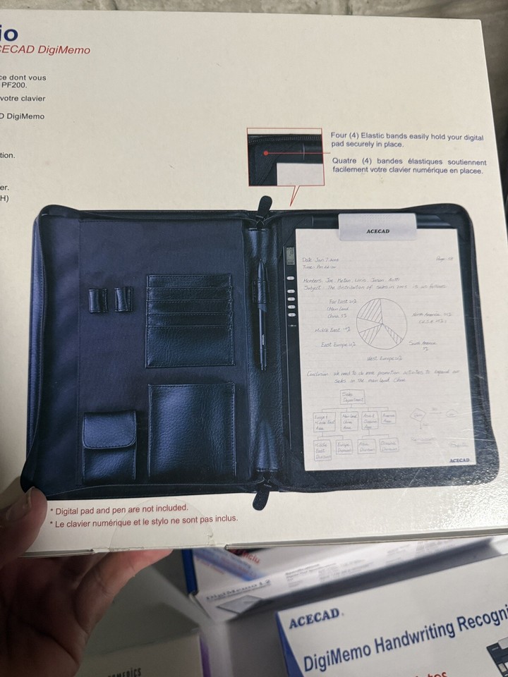 ACECAD DigiMemo L2 Digital Notepad, & Portfolio with Digi Pen UV Clean ...
