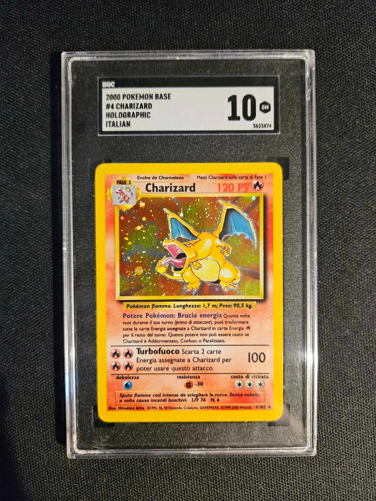 Pokemon Card Charizard Base Set Italian SGC 10 GEM MINT | eBay