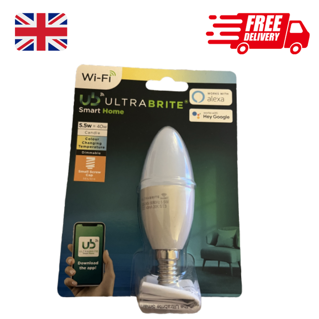 Ultrabrite Smart Home Bulb 40w Candle Small Screw Cap Ses/e14 WiFi ...