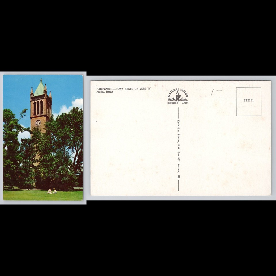Vintage Postcard Campanile Iowa State University Ames Unposted Scenic ...