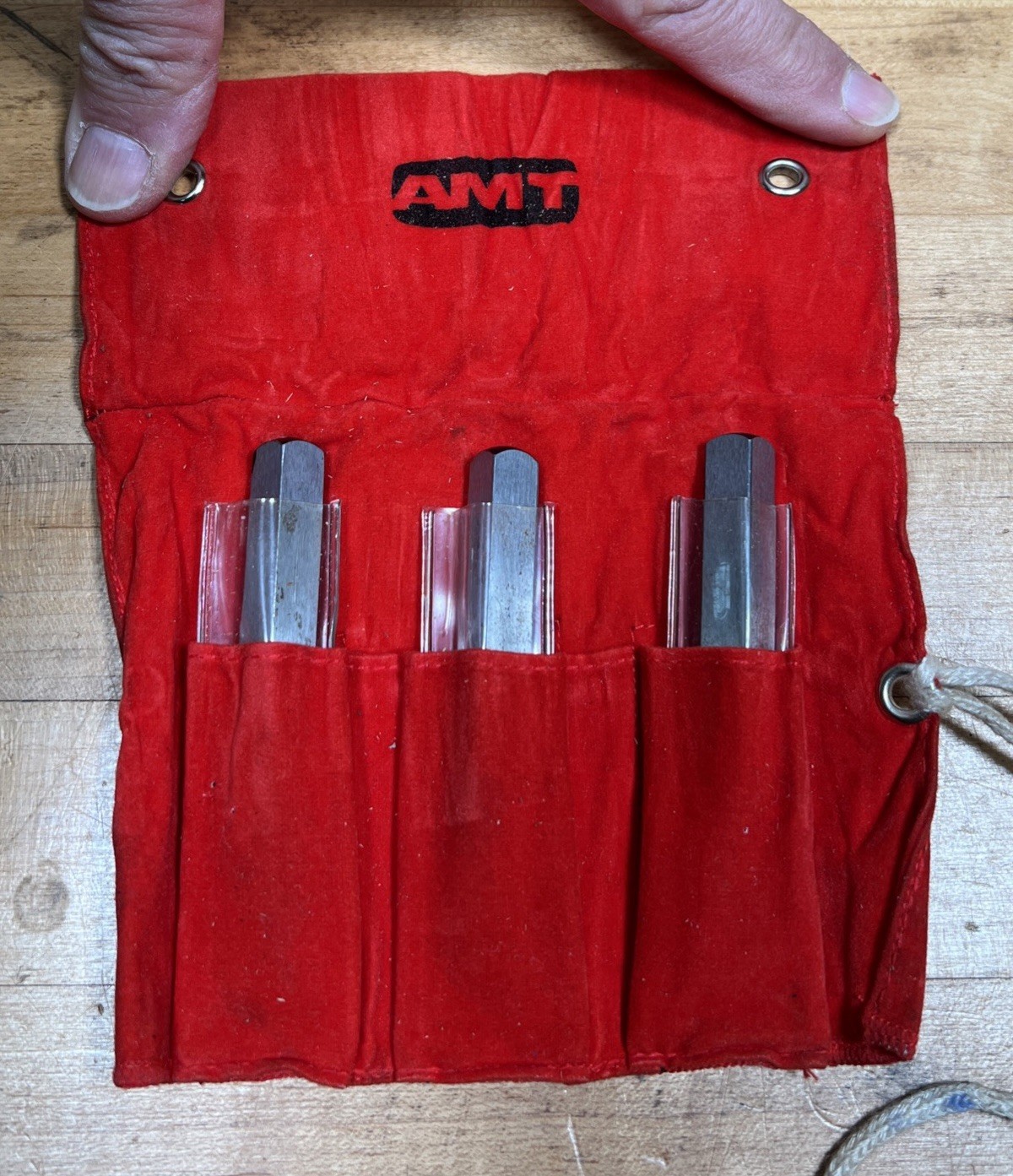 Vintage AMT Wood Chisels Set of 3 in Red Velvet Pouch - Woodworking ...