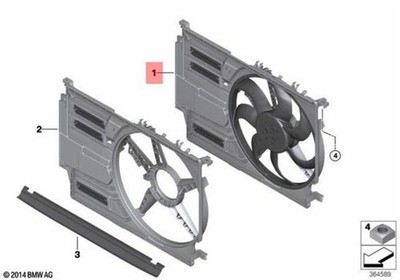 Genuine MINI BMW Cooper One X1 F54 F55 F56 F57 Fan Housing With Fan ...