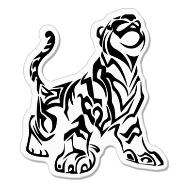 Tiger tribal Design car bumper sticker decal 4" x 4" | eBay
