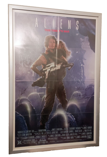 CAST SIGNED x3 ALIENS 27x41 Original 1986 Recalled Theatrical Movie ...