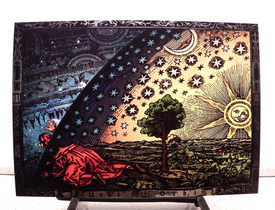 FLAMMARION ENGRAVING 1888 Flat Earth Firmament Dome Art Psychedelic ...