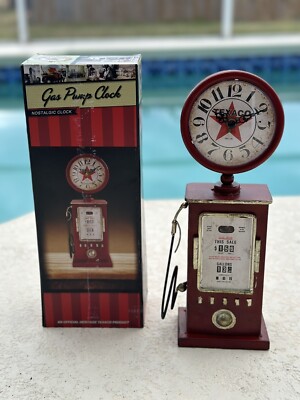 Texaco Retro Look Metal Gas Pump Clock | eBay