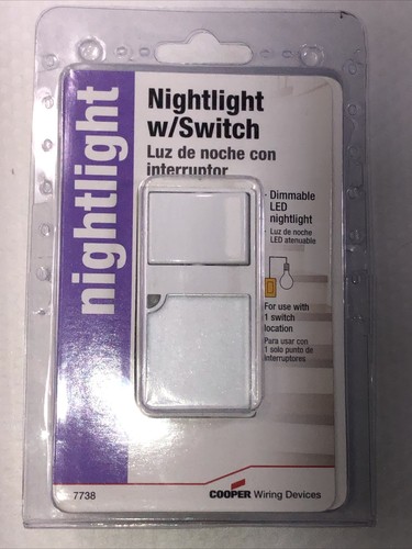 COOPER Combination LED Nightlight & Switch White 7738W-K-L NEW ...