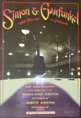 SIMON AND GARFUNKEL WEST COAST 2003 Concert poster RANDY TUTEN signed ...
