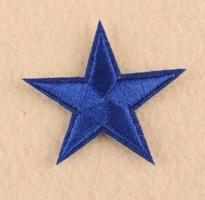 blue Star Patch Night Sky Craft Emblem Embroidered Iron On Applique ...