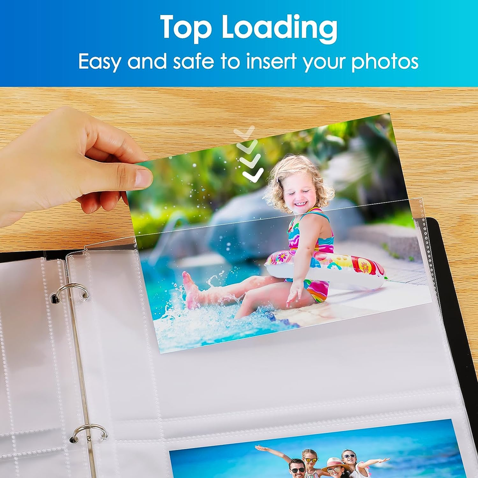 30 Pack Photo Sleeves for 3 Ring Binder 5X7, 120 Photos, Archival Photo ...