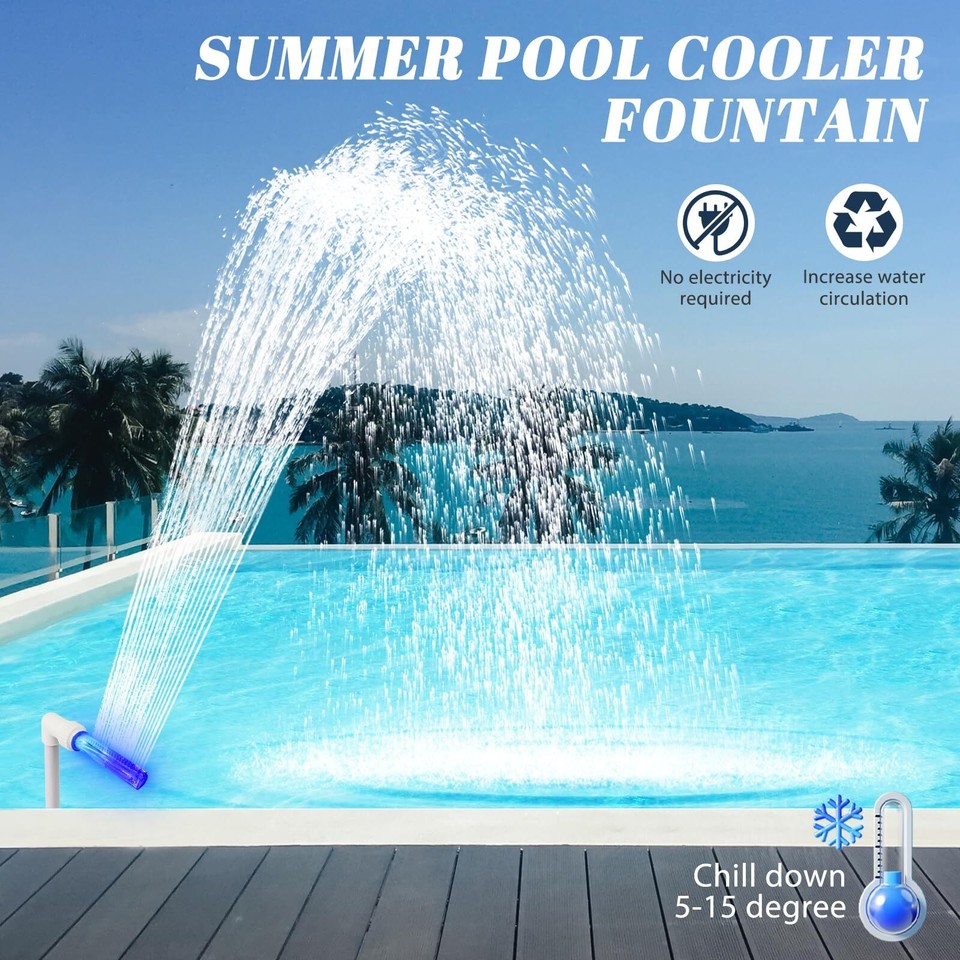 Swimming Pools Waterfall Fountain Above Ground Inground Pool Cooler ...
