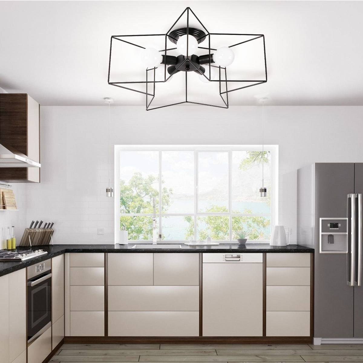 1958 Star Light Fixture New Christmas Design 58 Diameter LED Ball