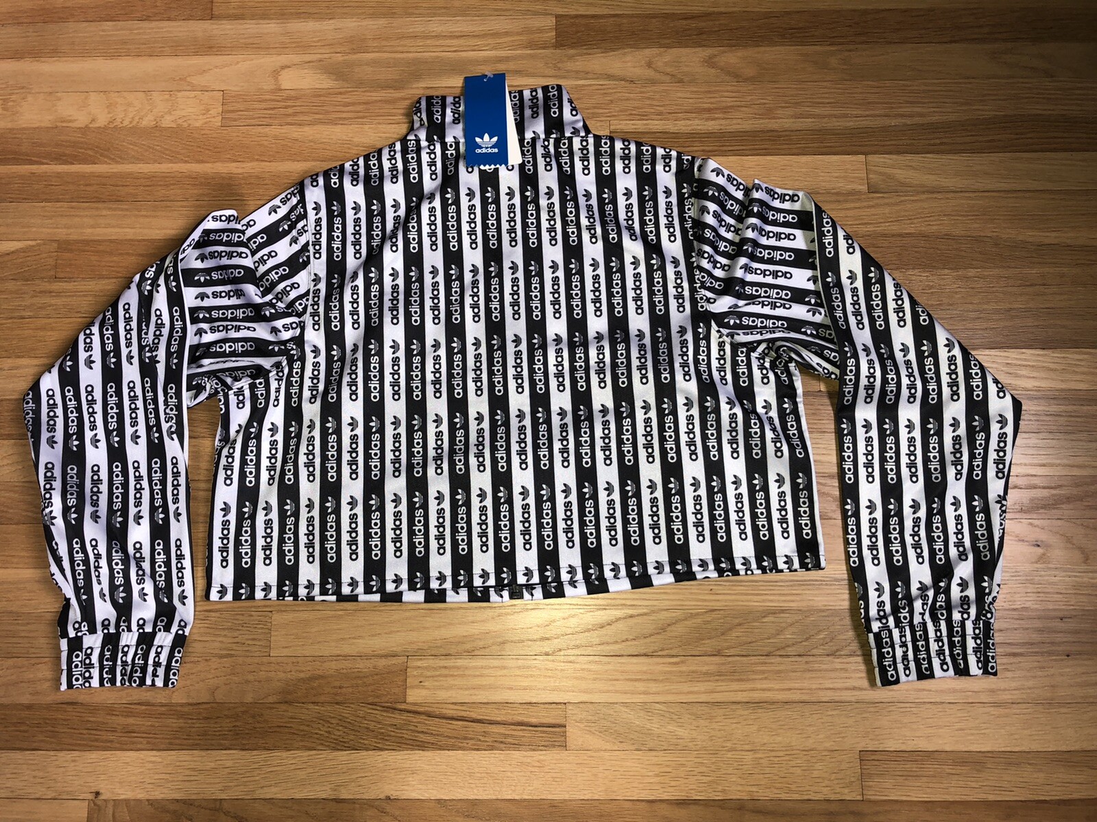 Adidas Womens Originals Full Zip Track Top FM2489 Black and White-Sizes ...