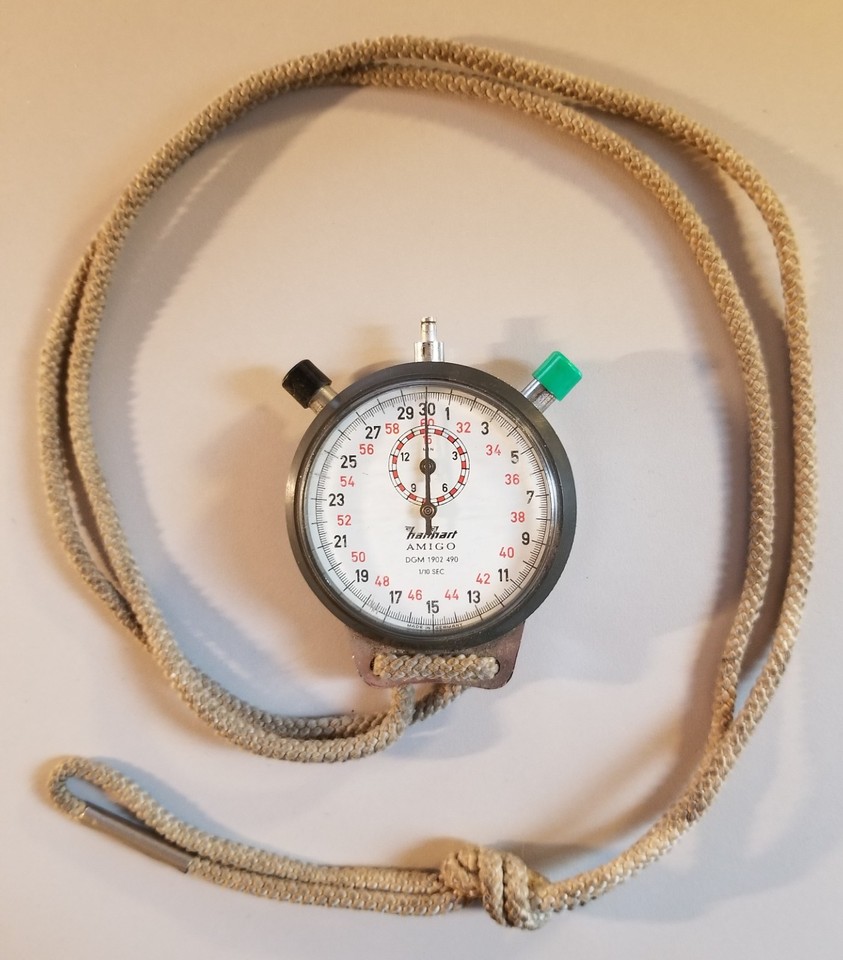 HANHART AMIGO DGM 1902 490 1/10 SEC GERMAN VINTAGE 3 BUTTON STOP WATCH ...