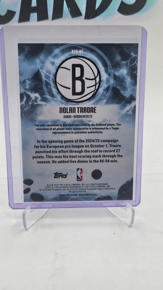 2025-26 TOPPS FLAGSHIP RISE TO THE OCCASION NOLAN TRAORE BROOKLYN NETS ...