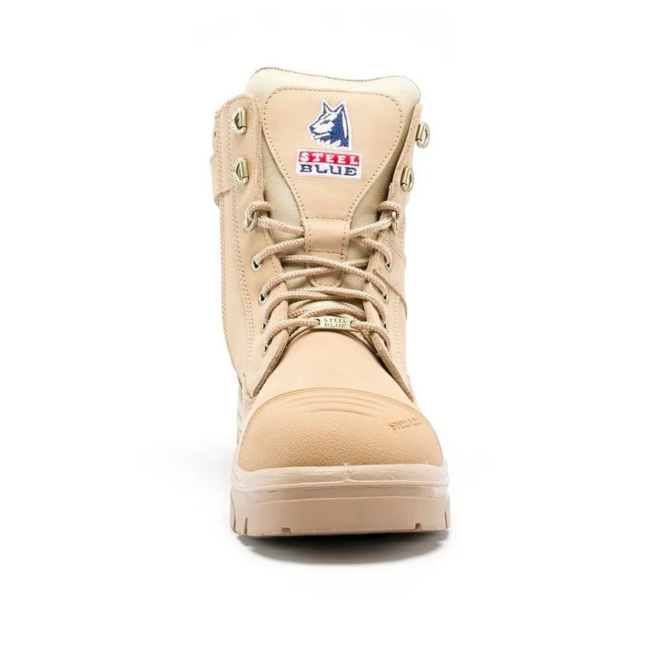 STEEL BLUE WOMENS SOUTHERN CROSS ZIP S3 SAND LADIES SAFETY BOOTS, SIZE ...