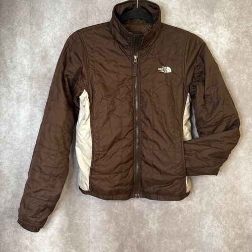 The North Face Women's Brown and Cream Full Zip Puffer Jacket Size XS ...
