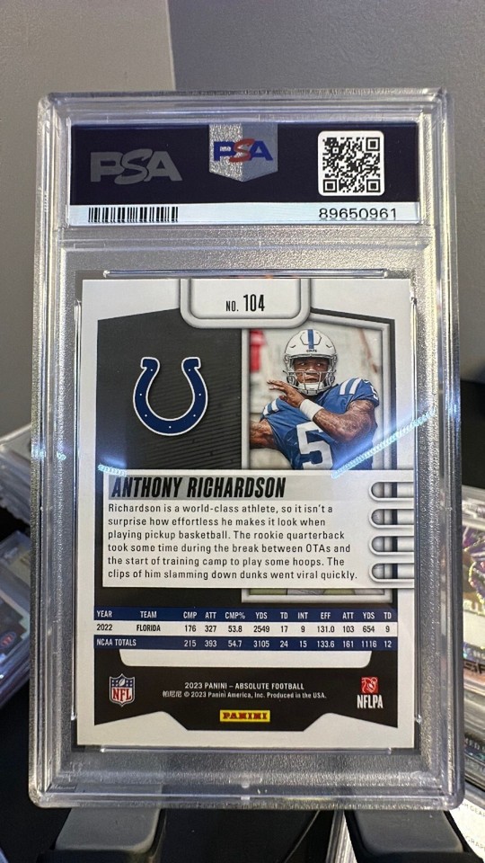 2023 Panini Absolute Anthony Richardson 104 PSA GEM MT 10 | eBay