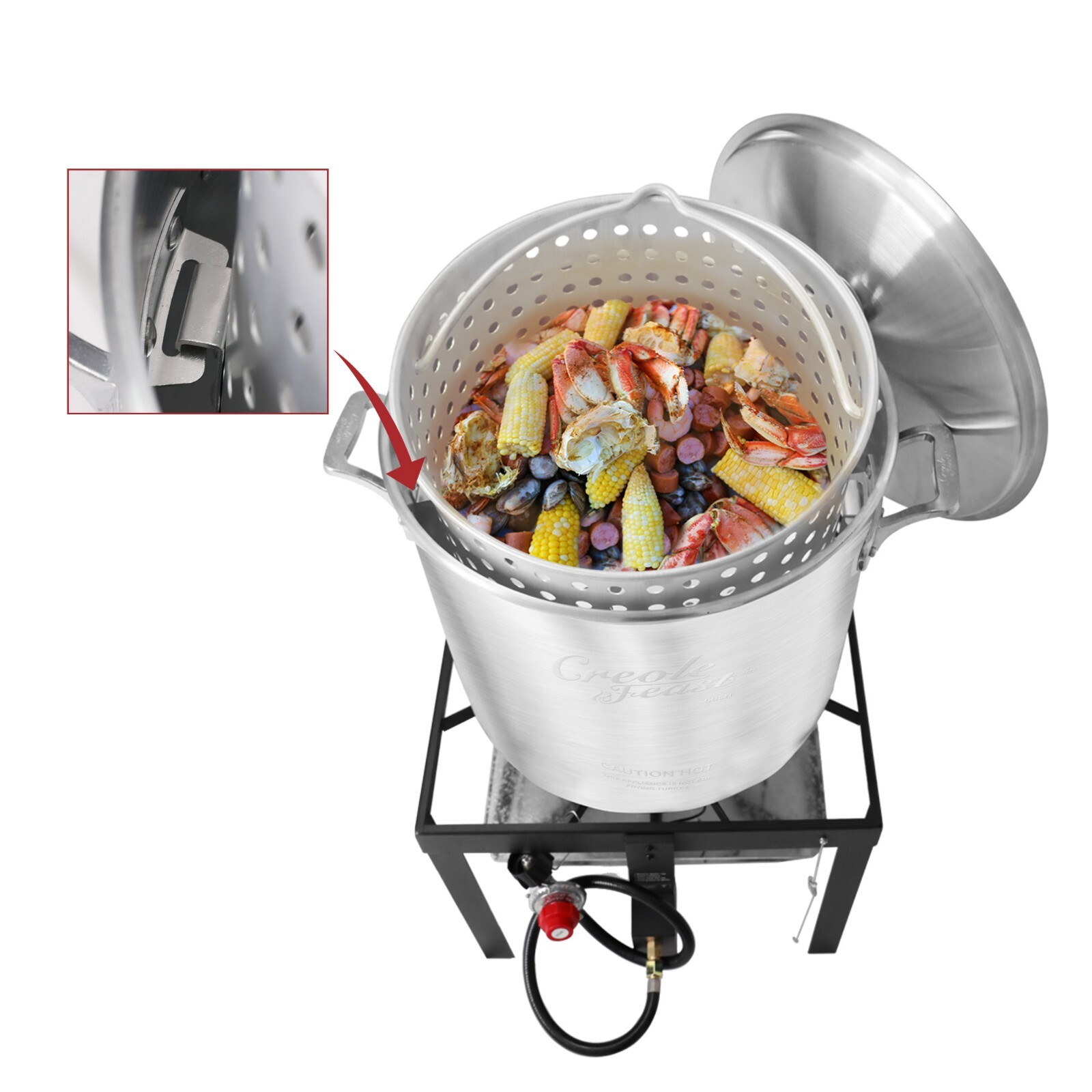 Creole Feast 60 QT Seafood Boiling Kit Outdoor Propane Gas Boiler ...