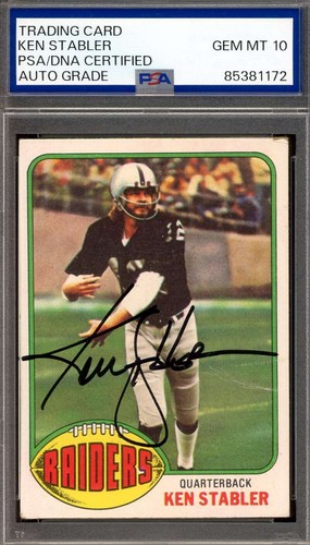 Ken Stabler Gem Mint 10 PSA DNA Signed 1976 Topps Autograph | eBay