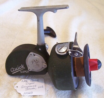 22523 VINTAGE DAM QUICK SUPER REEL SEE TAG WORKING GERMANY LOT B SMOOTH ...