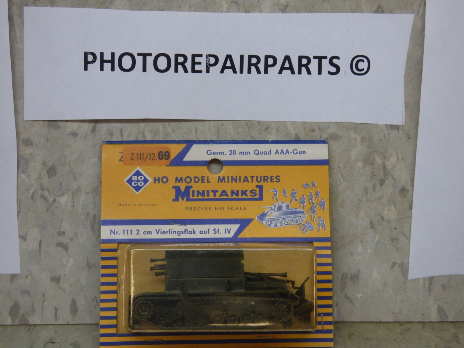 Roco Minitanks WWII German SFIV Quad 20mm & 37mm AAA Tank Lot#5865© | eBay