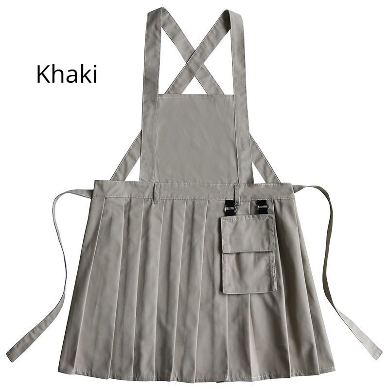 Women Canvas Apron Pleated with Pockets for Baking Chefs Kitchen ...