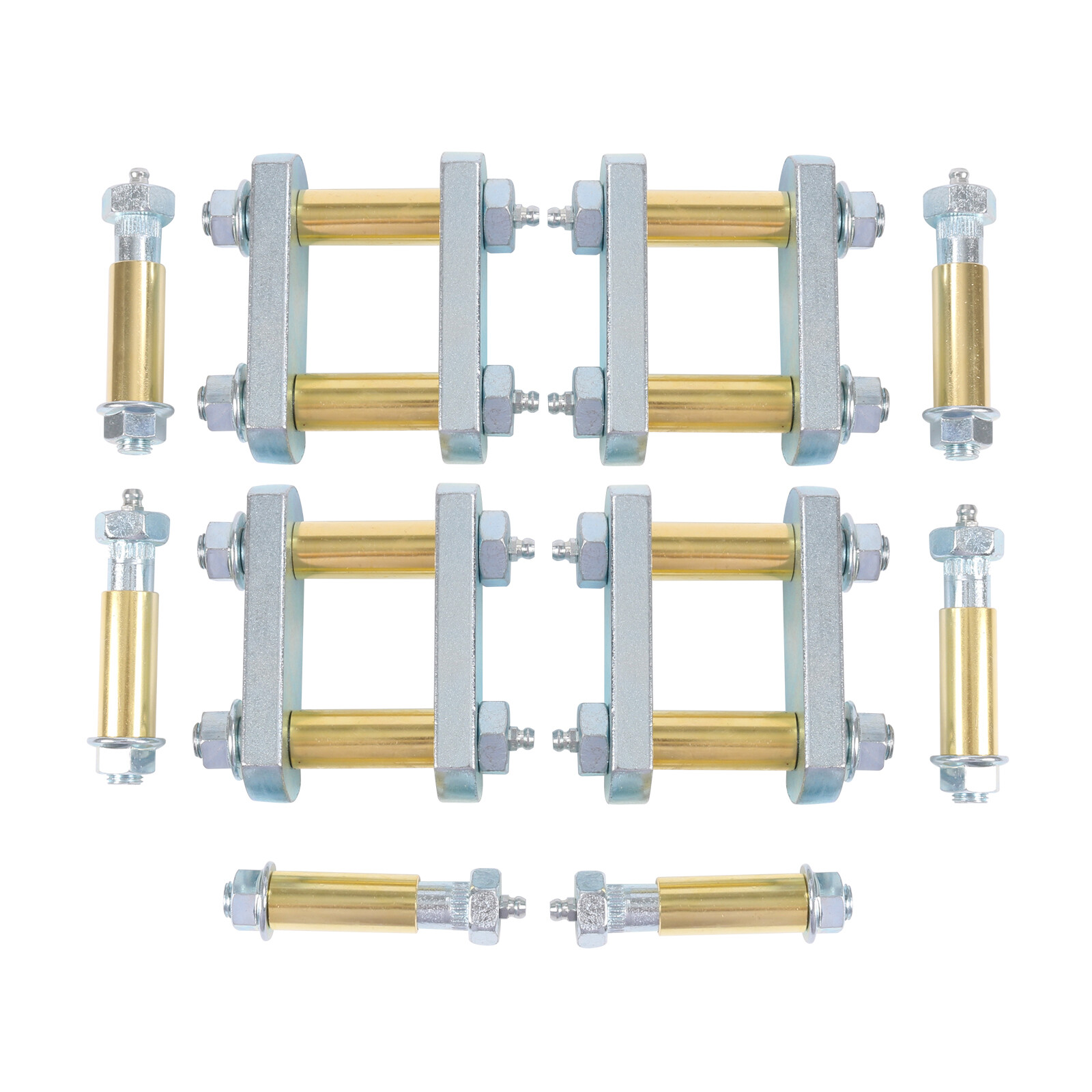 Greasable Shackle Spring Bolt Link Kit Fit Heavy Duty Tandem Axle Truck ...