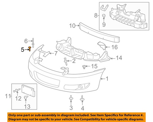 GM OEM 00-16 Aurora Bumper Components-Bumper Cover Stud 11517103 | eBay