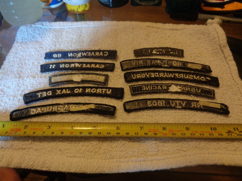 Ten (10) Different Navy Tabs or Rockers (BOX CAT BAG#F2) | eBay