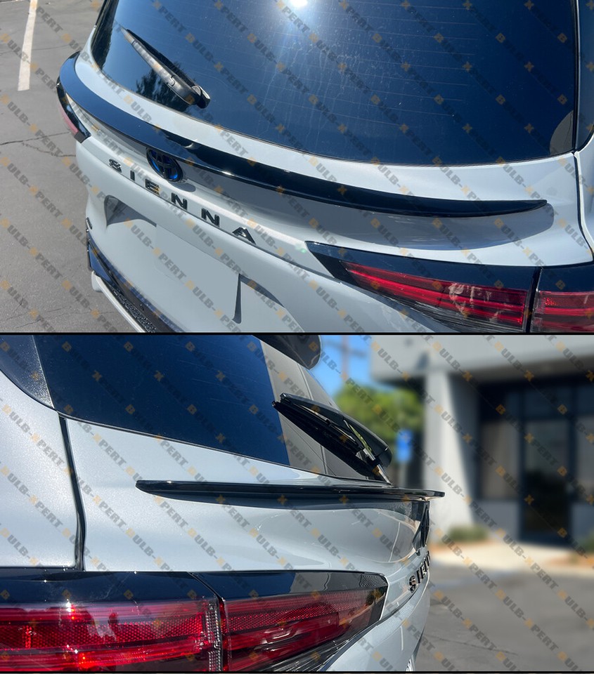 FOR 2021-26 TOYOTA SIENNA JDM SPORT GLOSS BLACK TAILGATE TRUNK MID WING ...