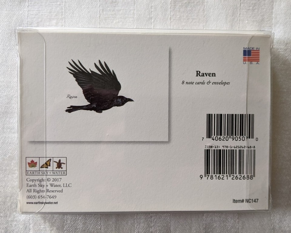 Set Of 8 Blank Notecards And Envelopes, Raven Design 4x5 Inches | eBay