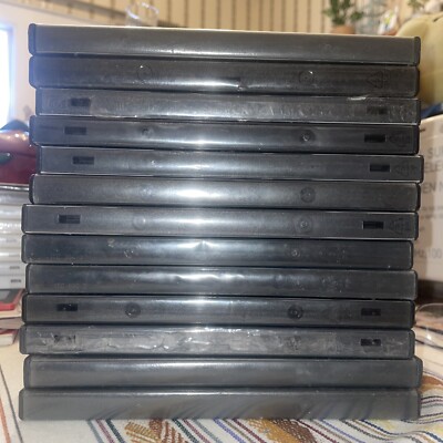 13 Empty DVD Cd Plastic Black Cases. Replacement Single Disc Snap ...