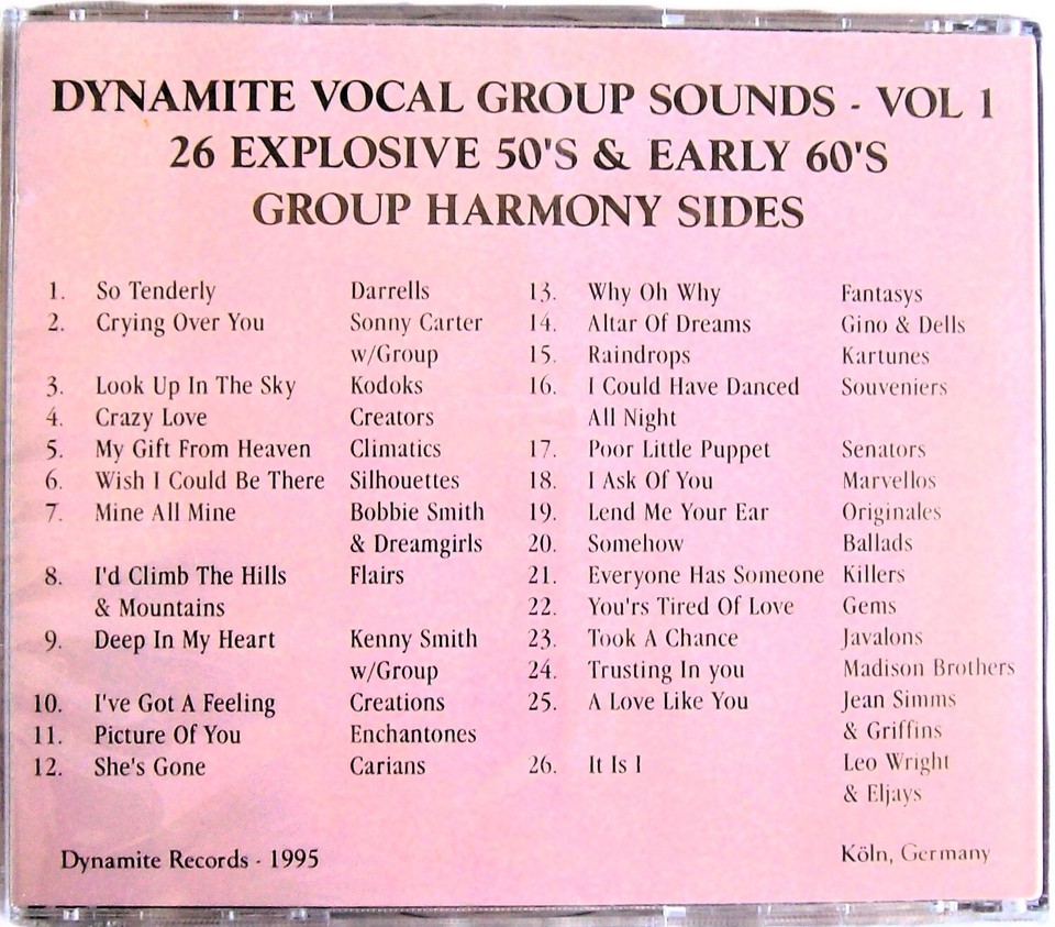 Dynamite Group Sounds, Vol. 1: Explosive 50's & Early 60's (CD, 1995 ...