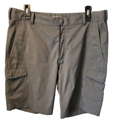 Sz 34 - Nike Golf Dri-Fit Shorts Gray Poly Spandex Cargo Flat Front ...